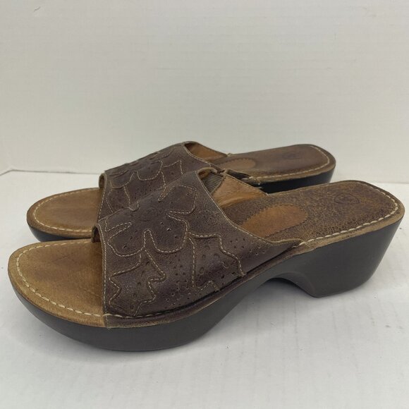 Ariat | Shoes | Ariat Sandals Womens Size 9 B Brown Leather Slide ...